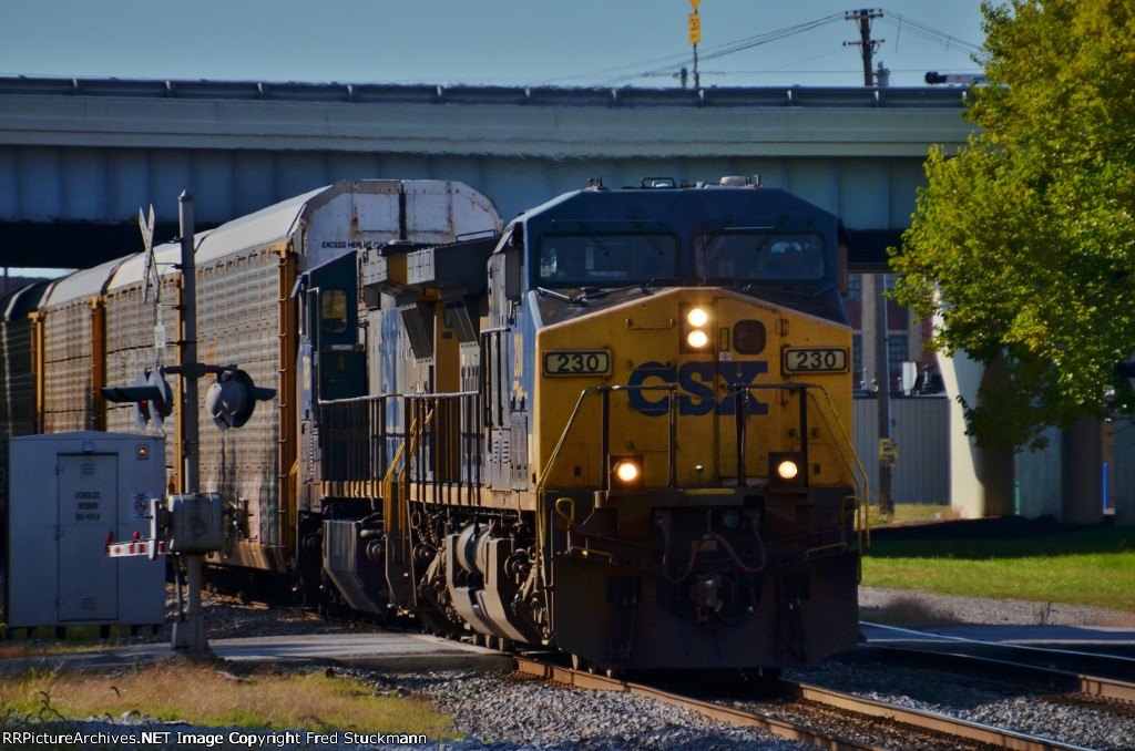 CSX 230 has crossed Voris St.